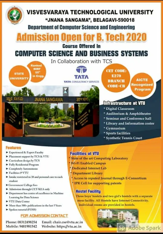 VTU BTech Admission 2020-21